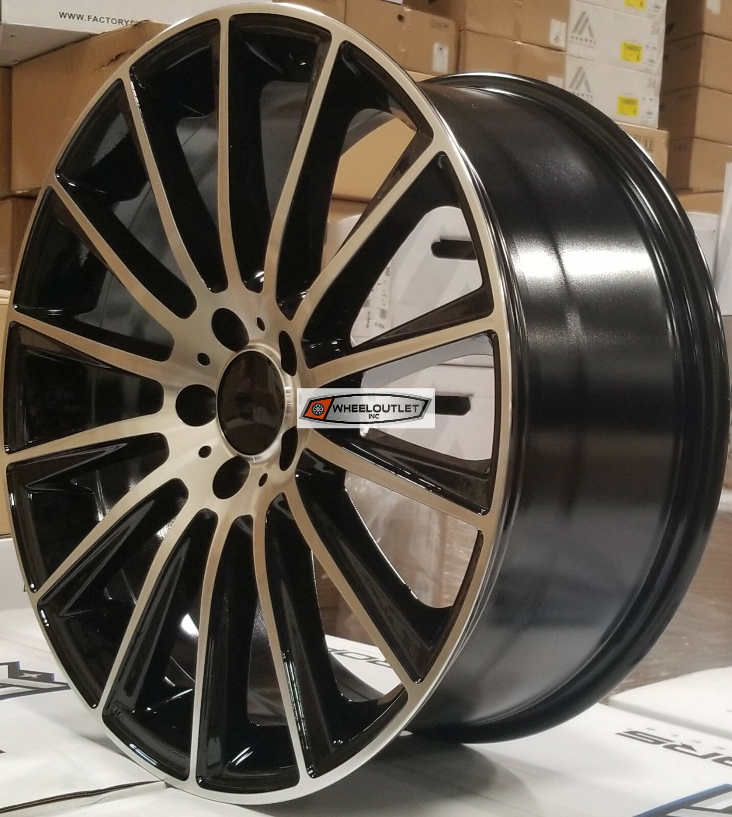 19" Twist Style Rims Black Mch Stagger Wheels Fit Mercedes S class CL ...