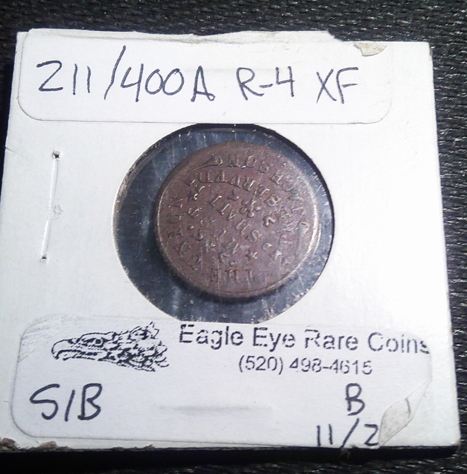 1863 CWT (211/400a) FLAG/The Union Must Be preserved JACKSON-Token XF ...