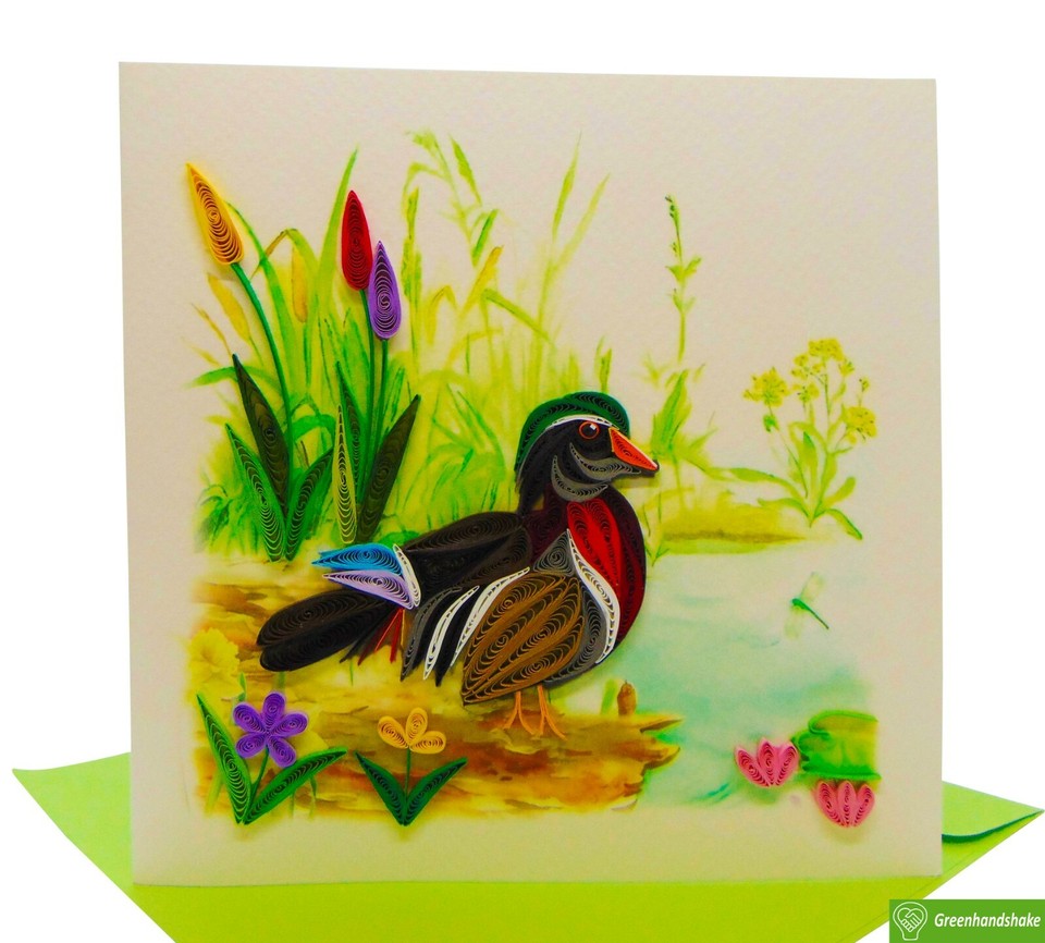 Wood Duck Quilling Greeting Card - Unique Dedicated Handmade Art | eBay