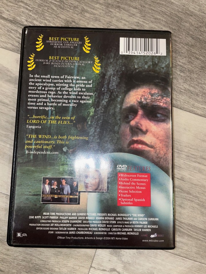 DVD The Wind Terror Comes in Many Forms HORROR Zeke rippy scott parrish ...
