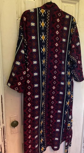 Vintage Pierre Cardin Southwestern Aztec Robe Mens Fleece Bath light ...