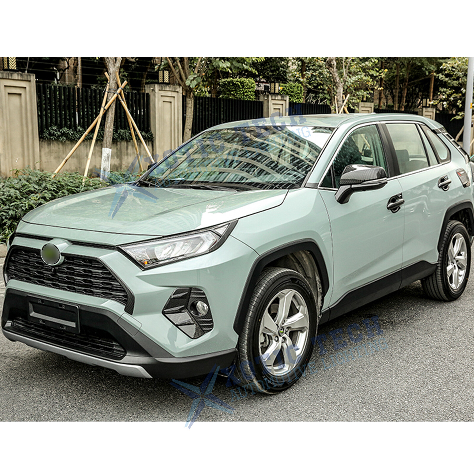 For Toyota RAV4 2019-2024 Carbon Fiber Style Front Grille Lip Molding ...