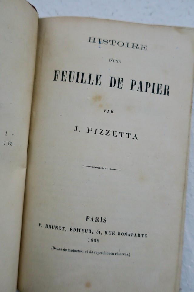 Pizzetta Story of a paper sheet 1868 | eBay UK