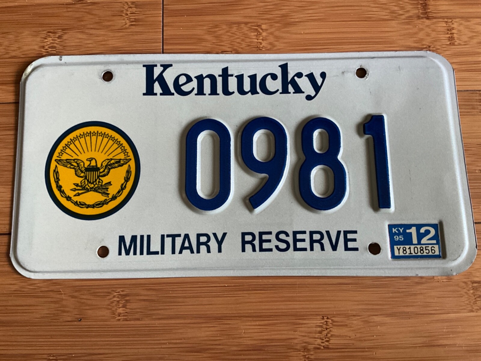 1995 Kentucky Military Reserve License Plate Tag 0981 | eBay