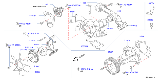 210461LU0A Genuine Nissan Bracket-fan Pulley 21046-1lu0a for sale ...