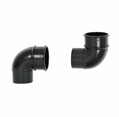 Gutter Swan Neck Down Pipe Rainwater Elbow Bend Set 68mm Black for ...