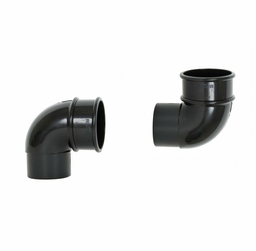 Gutter Swan Neck Down Pipe Rainwater Elbow Bend Set 68mm Black for ...