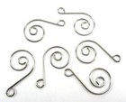 100pcs Silver Plated Swirl Scroll Wire Christmas Tree Ornament Hook ...