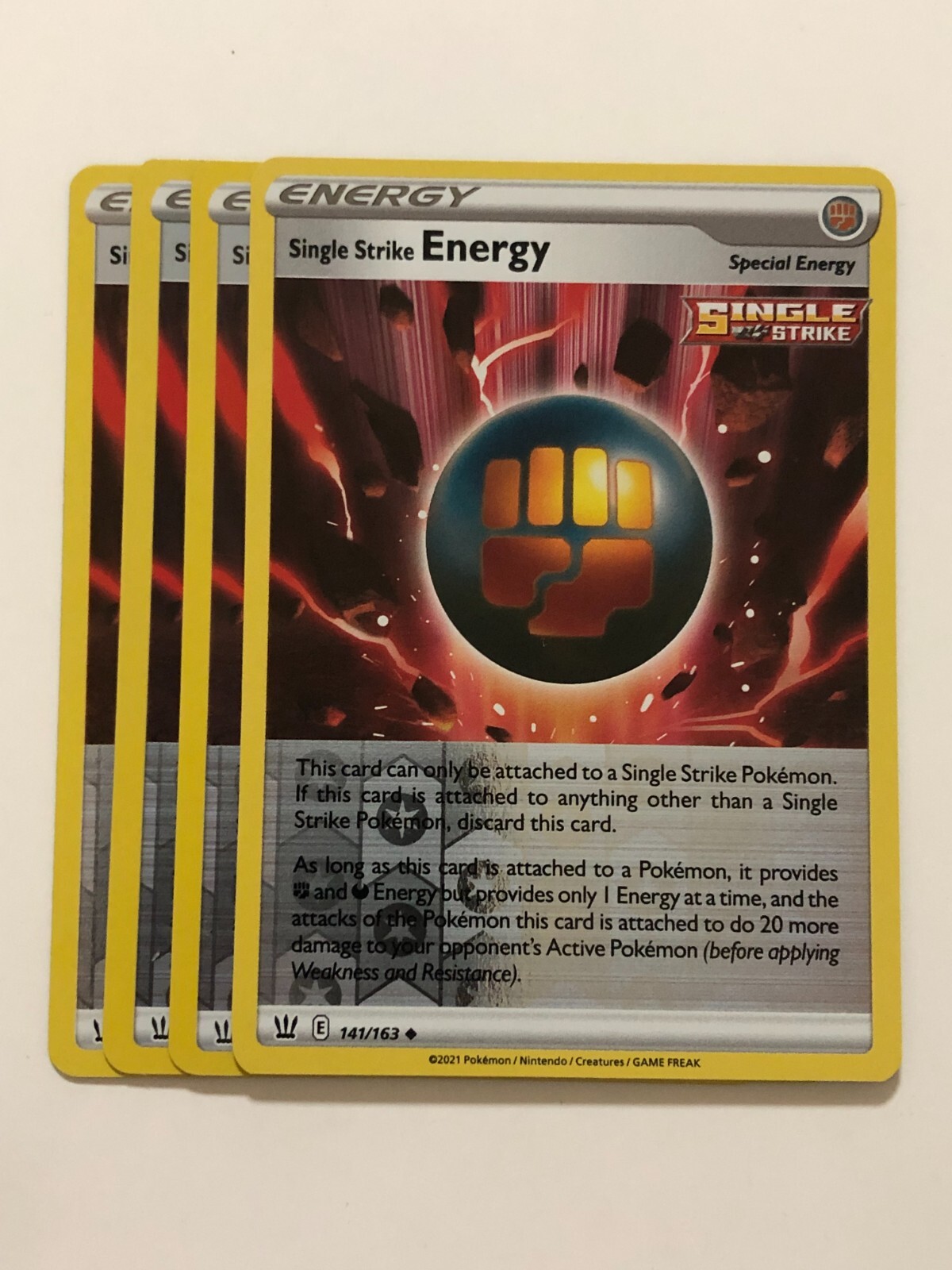 Pokemon Card Battle Styles 4x Playset Reverse Holo Single Energy 141/ ...