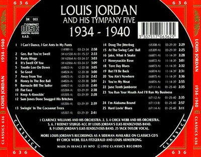LOUIS JORDAN & HIS TYMPANY FIVE 1934-1940 NEW CD 3307517063625| eBay