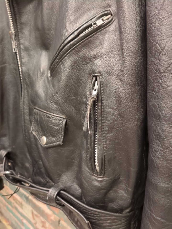 Interstate Leather Men's Moto Classic Riding Jacket Motorcycle Biker ...