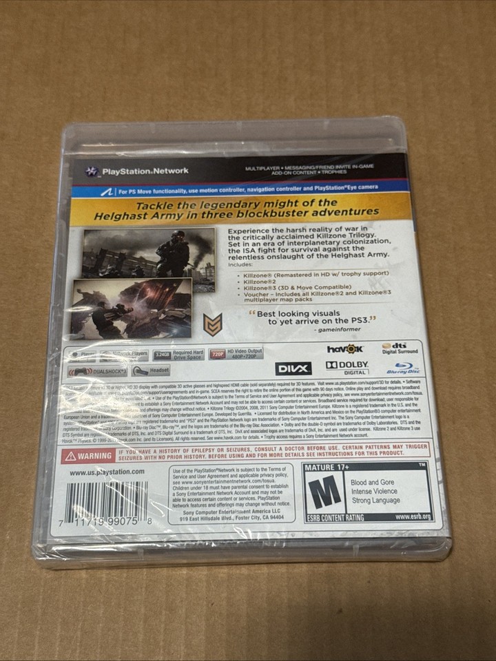 Killzone Trilogy (Sony PlayStation 3, 2012) PS3 Game Brand New Sealed ...