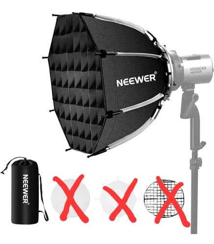 NEEWER 17.7"/45cm Octagonal Softbox Bowens Mount, Quick Folding Quick ...