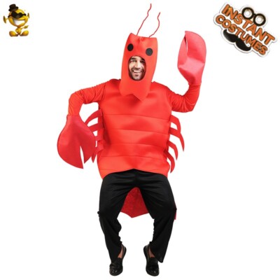 Adult Lobster Costume Funny Shrimp Cosplay Halloween Costume | eBay
