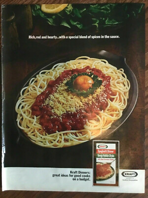 Kraft spaghetti dinner 1971 original vintage ad 1970s retro print art ...