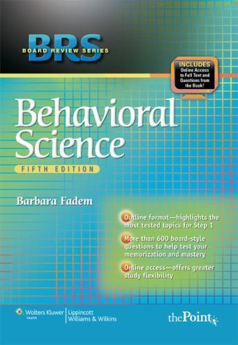 Board Review Ser.: BRS Behavioral Science by Barbara Fadem (2008, Trade ...