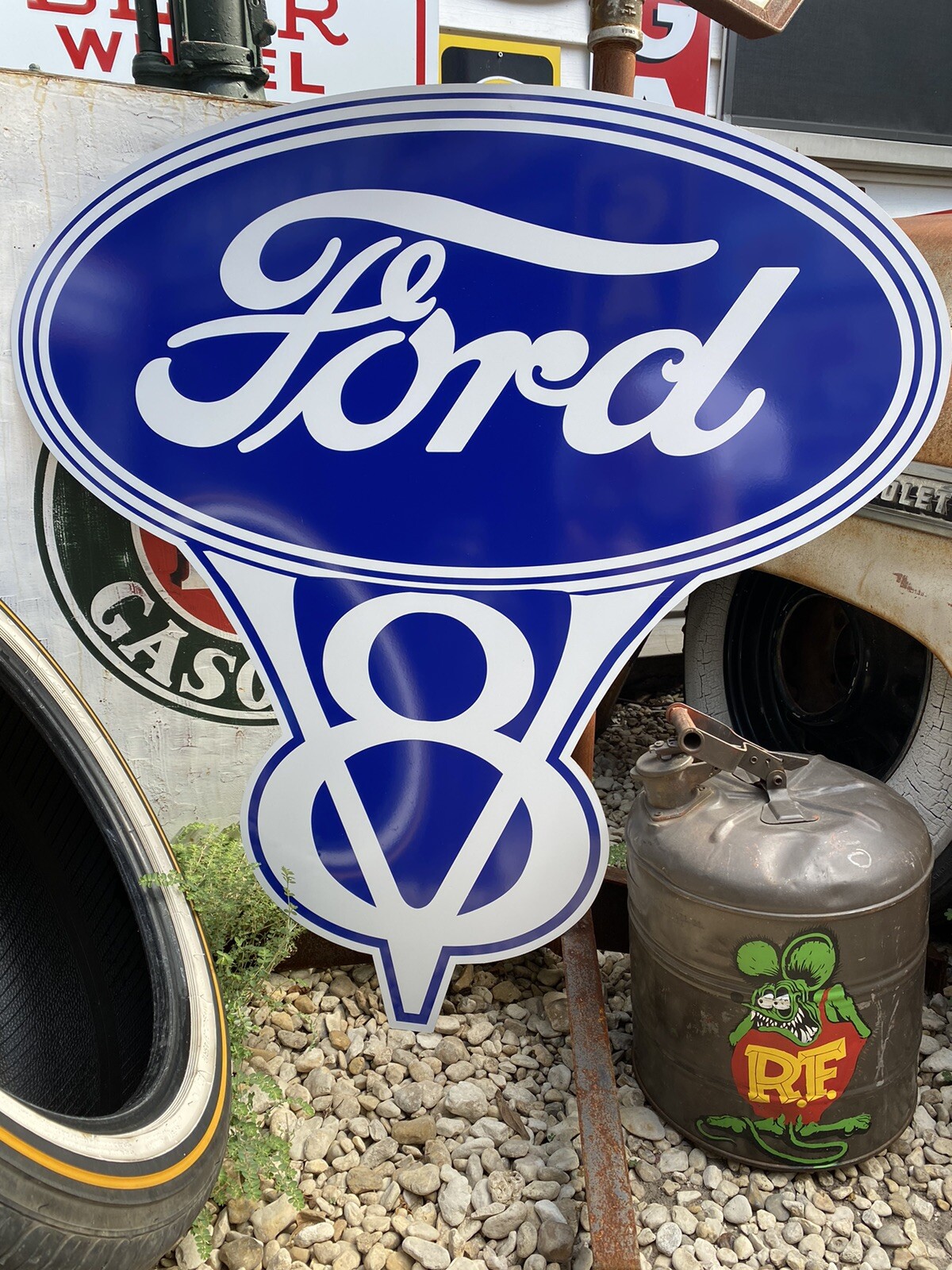 Antique Vintage Old Style Ford V8 Sign!! | eBay