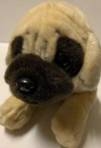 Russ Berrie Plush Cream w Black Face Pug Stuffed Puppy Dog Toy 15 ...
