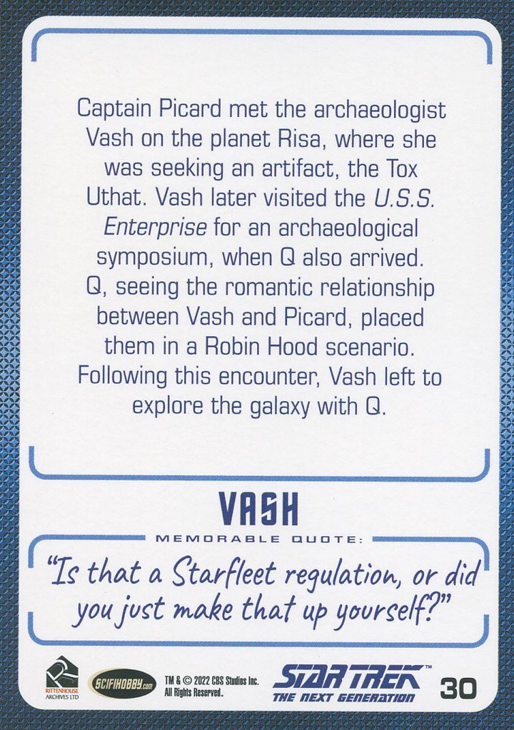 Star Trek The Next Generation A&I card #30 Vash with ALL 9 Variations ...