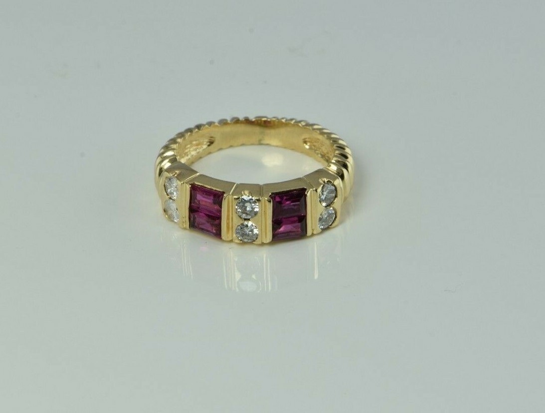 14K Yellow Gold 1ct + Ruby and Diamond Ring Size 5 Circa 1990 | eBay