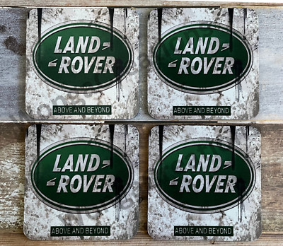 Land Rover Above & Beyond Set Of 4 Neoprene Coasters Man Cave Bar ...