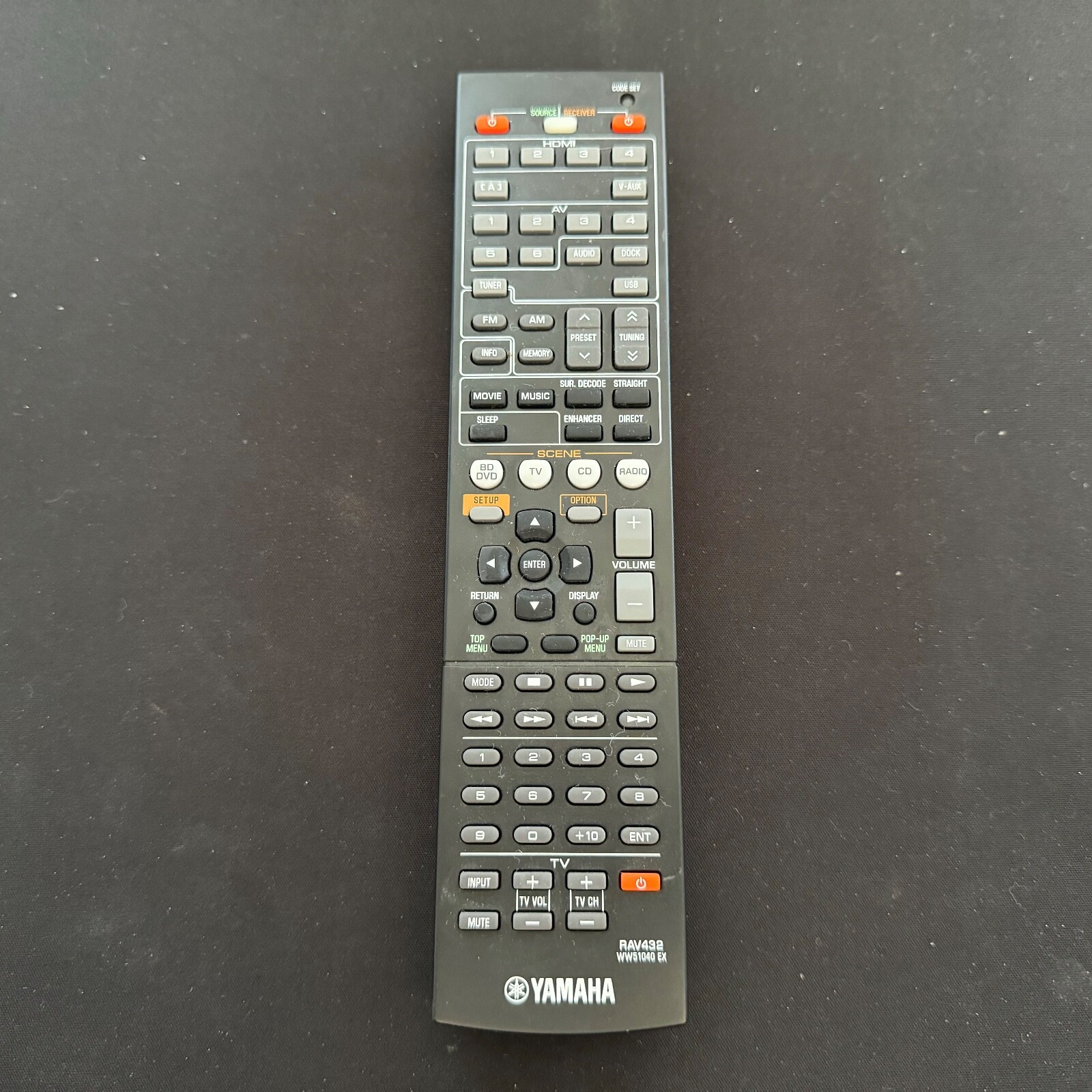 RAV432-WW51040EX OEM Remote control for Yamaha AV Receiver RX-V471 YHT ...