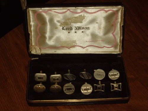 VINTAGE LORD NELSON CUFFLINKS 6 PAIRS MULTIPLE DESIGNS W/ CASE | eBay