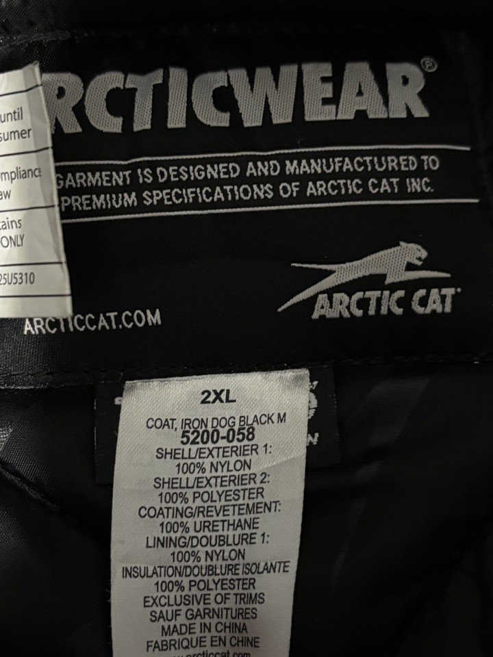 ArcticWear Arctic Cat Racing Team Snowmobile Jacket Size XXL Black ...