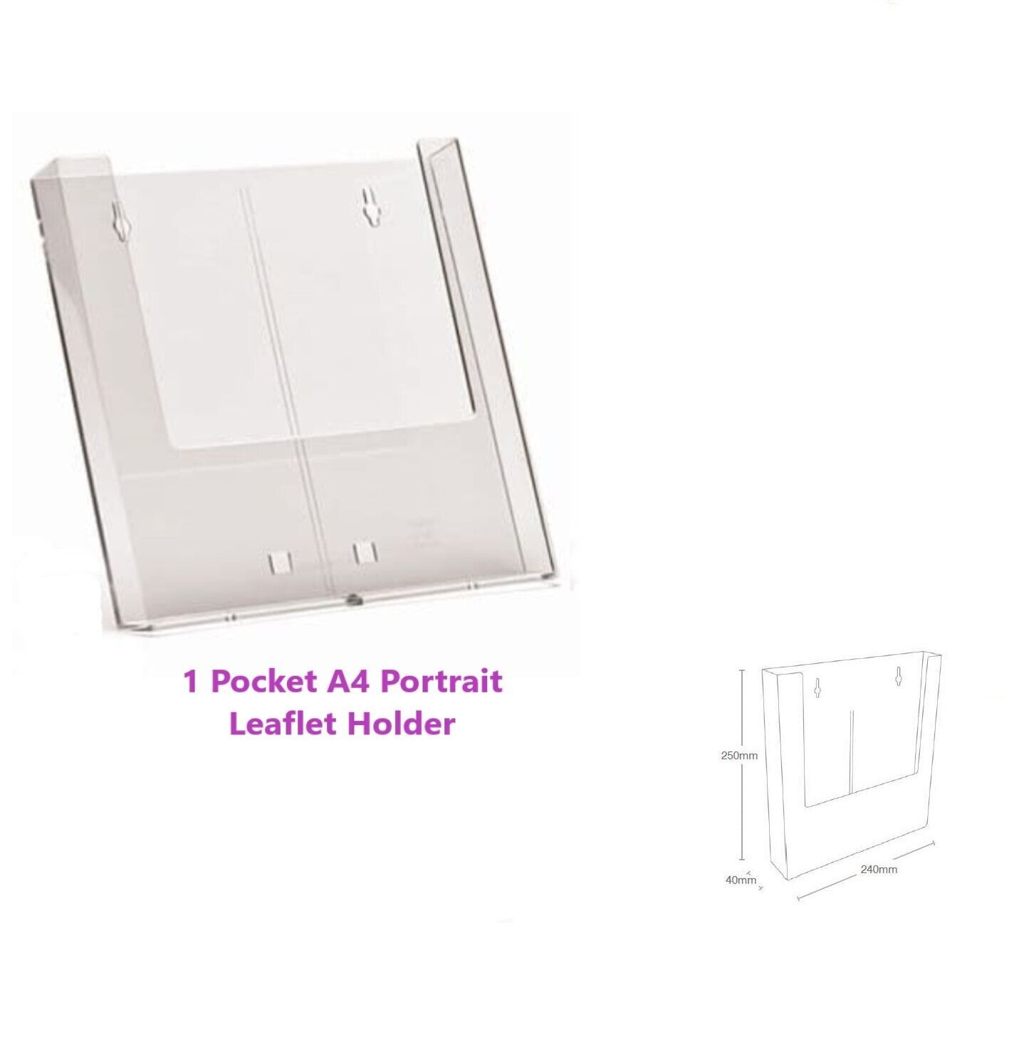 DL A5 A4 Wall Mount Leaflet Postcard Brochure Holders Menu Dispenser ...
