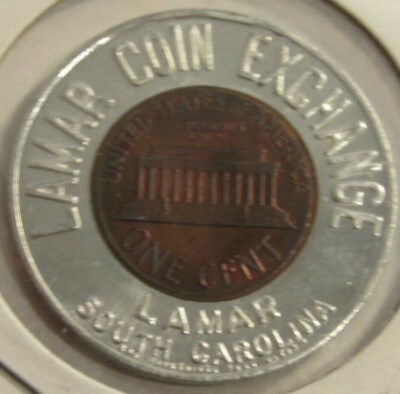 1964 Lamar Coin Exchange Lamar, SC Encased Cent Token - South Carolina ...
