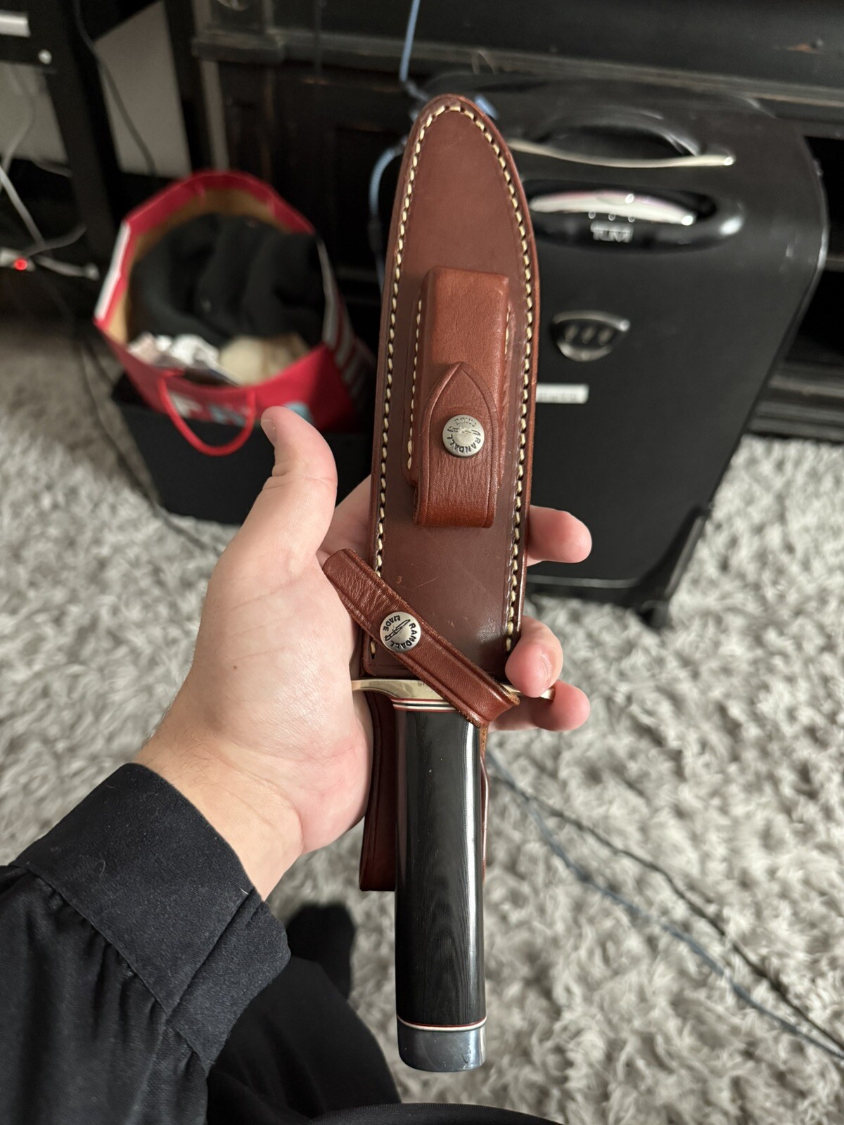 Randall Model 1 Fighter - Black Micarta- Stainless Blade 7 Inch Blade ...