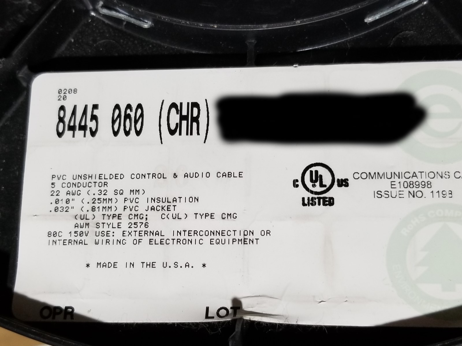 Belden 8445 22/5C Tinned Copper Audio/Control/Instrumentation Cable ...