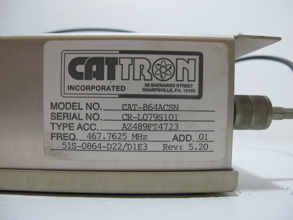 Cattron CAT 864 ACSN CAT-864ACSN Control Panel Decoder Chassis Cat Tron ...