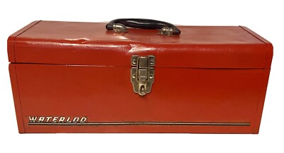Waterloo Metal Vintage Red Pinstripe Metal Flake Tool Box | eBay