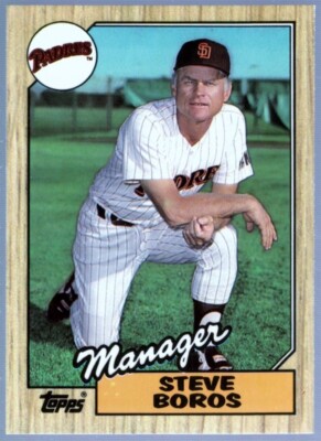 STEVE BOROS PADRES MANAGER GLOSSY SP 1987 TOPPS TIFFANY SET BREAK ...
