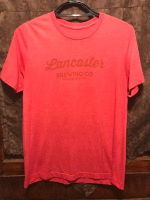 LANCASTER BREWING Red on Red Logo Pennsylvania ~ Men's L ~ Beer T Shirt ...