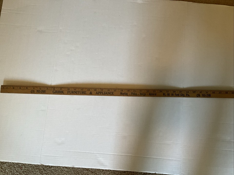 Vintage Advertising Wood Yardstick Gribik Furniture Ford City Pre Area ...