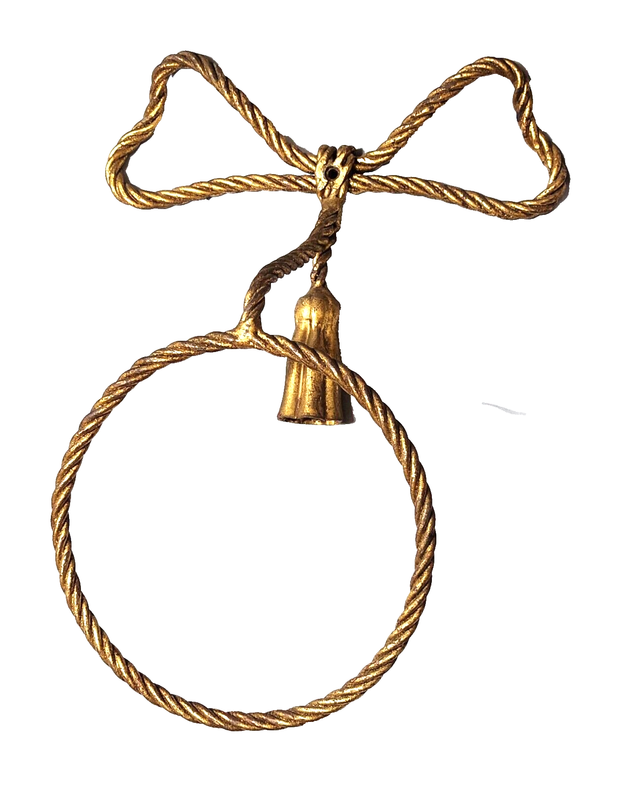 Vntg MCM Italian Hollywood Regency Rope Bow Tassel Towel Bar Holder ...