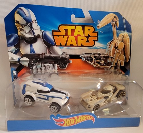Hot Wheels Star Wars "501st Clone Trooper & Battle Droid" Cars 1:64 ...