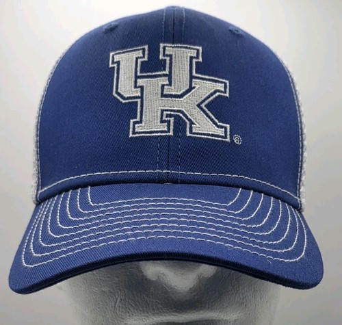 UK University Of Kentucky Wildcats Blue Snapback Cap White Mesh Trucker ...