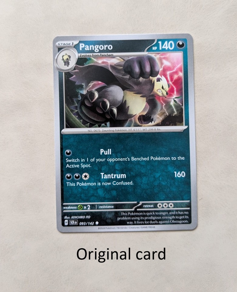 Painted pokemon card extended art - Pangoro - Pancham evolution - no ...
