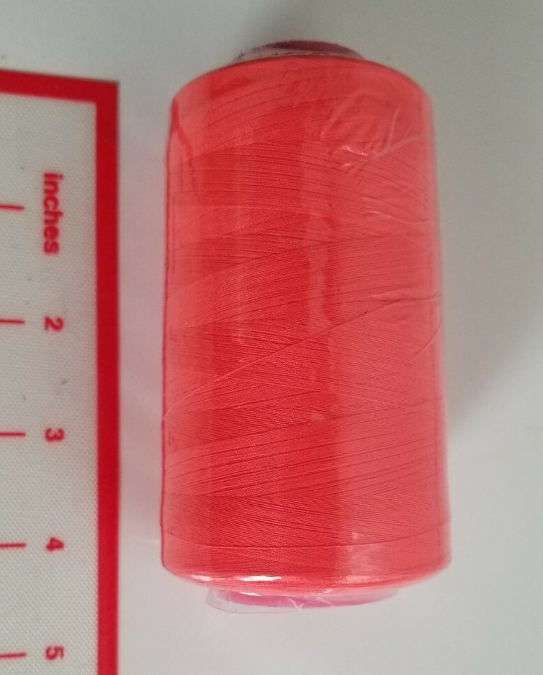 NEON ORANGE High Quality Sewing Machine Serger Thread 6000 Yards Cone ...