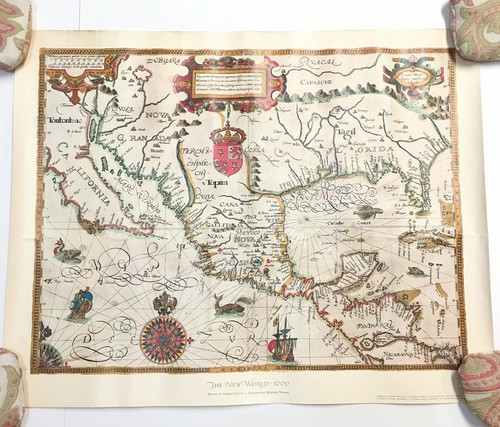 The Known Globe 1667 New World 1600 Map 2 Posters Lot Pieter Goos ...
