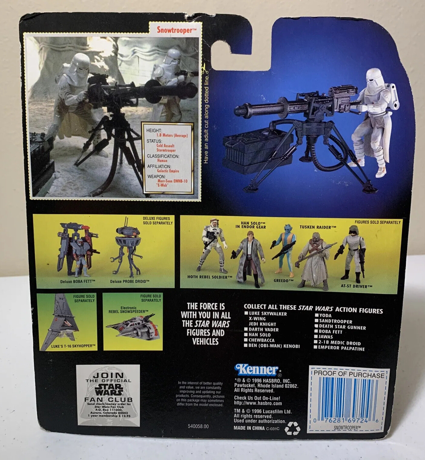 Star Wars Power Of The Force Deluxe Snowtrooper Figure Hasbro 1996 ...