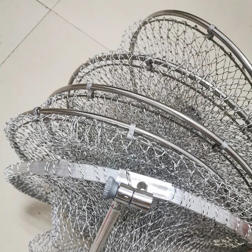 Gray Braided Wire Hand Net Fishing Cage Power Racket String Stainless ...