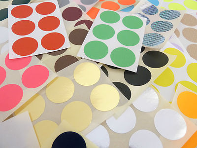 25mm (1 inch) Round Stickers Coloured Circles Circular Sticky Labels 35 ...