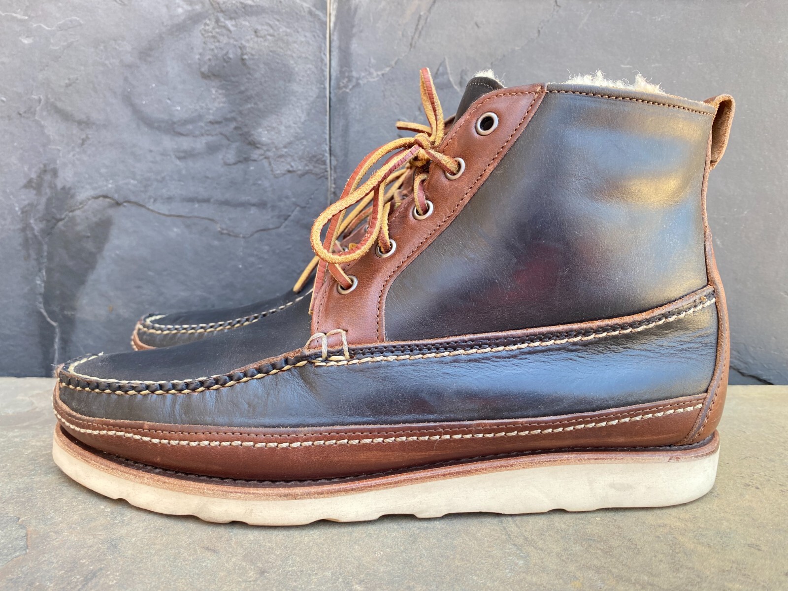 Eastland Shoe Corp. Wabasha Shearling Moc Toe Boot Hand Sewn Made in ...