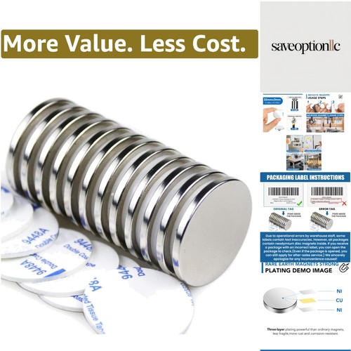 Strong Neodymium Disc Magnets, Rare Earth Magnet with Double-Sided ...
