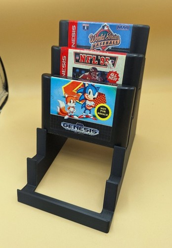 Sega Genesis Game Cartridge Display Stand, Tiered, Up To 5 Carts, 3D ...