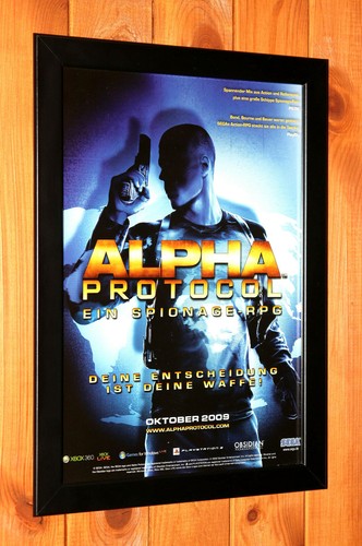Alpha Protocol Video game Xbox 360 PS3 SEGA Rare Small Poster / Ad Page Framed. | eBay